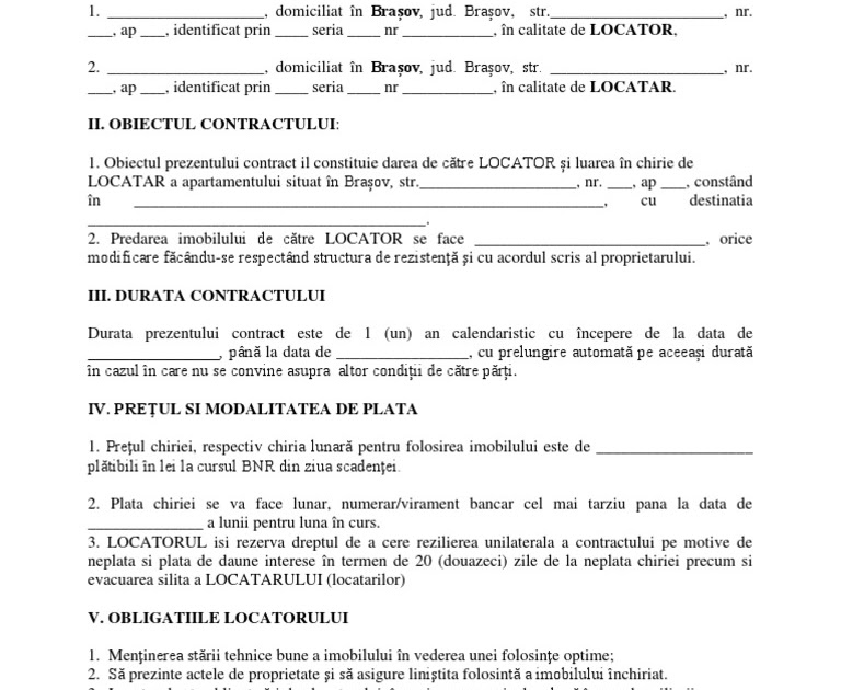 Model Notificare Reziliere Contract