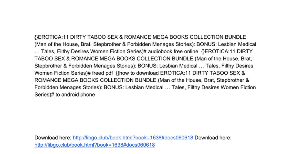 Epub Read And Download Erotica11 Dirty Taboo Sex And Romance Mega Books