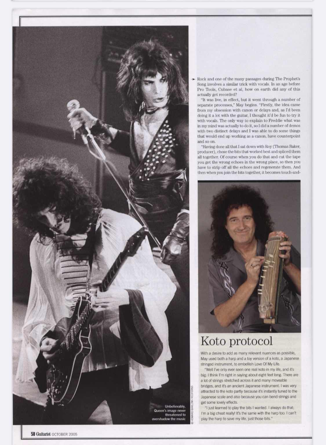 Queen Corner Guitarist Magazine Brian May October 2005 Issue