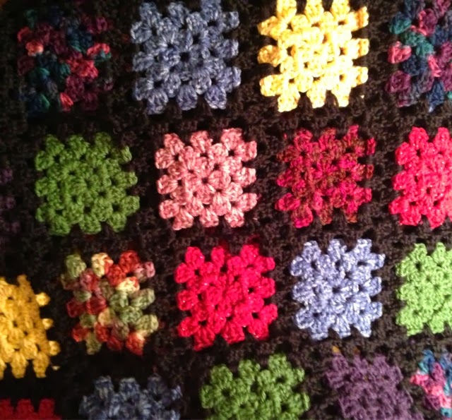 Hobby Hooker Color Block Granny Square Blanket