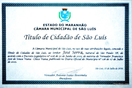 Título De Cidadão De São Luís