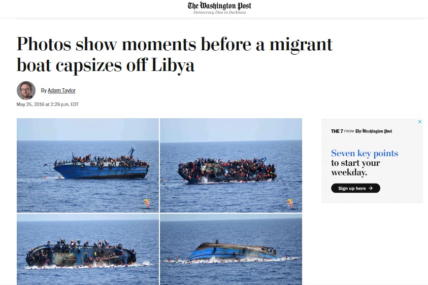 Fact Check 2016 Photo Of Capsized Migrant Boat Off Libya Coast Falsely