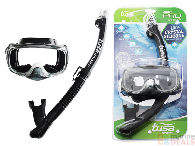 Buy Tusa Sport Imprex 3d Dry Adult Dive Mask And Snorkel Set Black