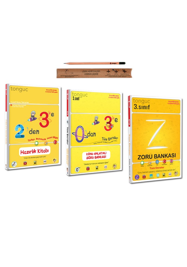 Tonguç 3 Sınıf 2 Den 3 E Hazırlık Seti Zoru Bankası Set 3 Kitap