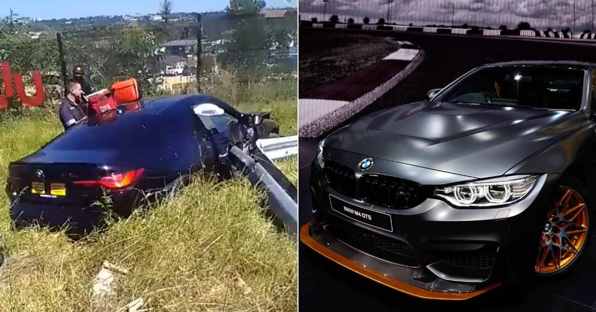 Mans New Bmw M4 Wrecked And Driver Loses His Leg Delivering Car From