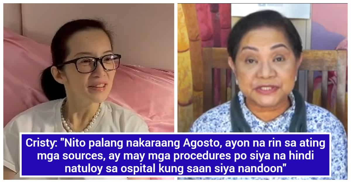 Cristy Fermin Sinabing Naaantala Umano Ang Ilang Gamutan Ni Kris Dahil