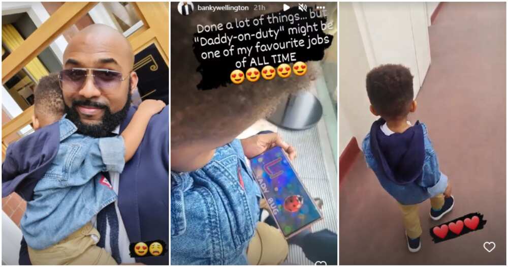 “daddy On Duty Is My Favourite Job Of All Time” Banky W Gushes As He