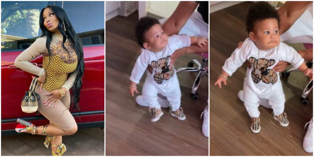 Nicki Minaj Shares Video Of Her Adorable Son Trying To Take 1st Steps