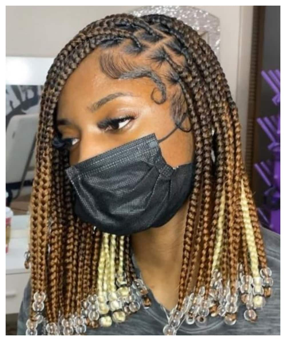 20 Trendy Knotless Braids With Beads For Short And Long Hair Ke