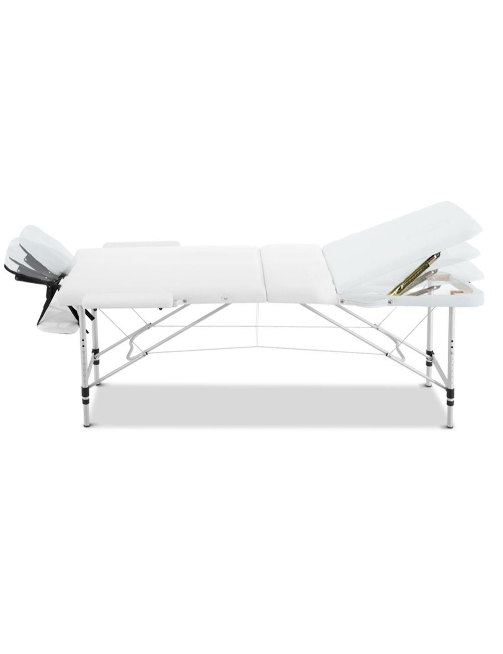 Zenses Massage Table 75cm Portable 3 Fold Aluminium Beauty Bed White