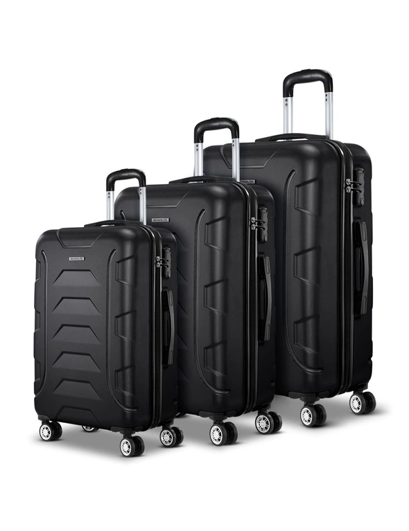 Wanderlite 3pc Luggage Travel Sets Suitcase Trolley Tsa Lock Bonus