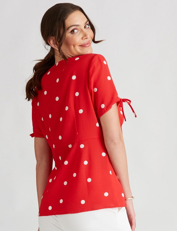 Liz Jordan Polka Dot Short Sleeve Shirt Noni B