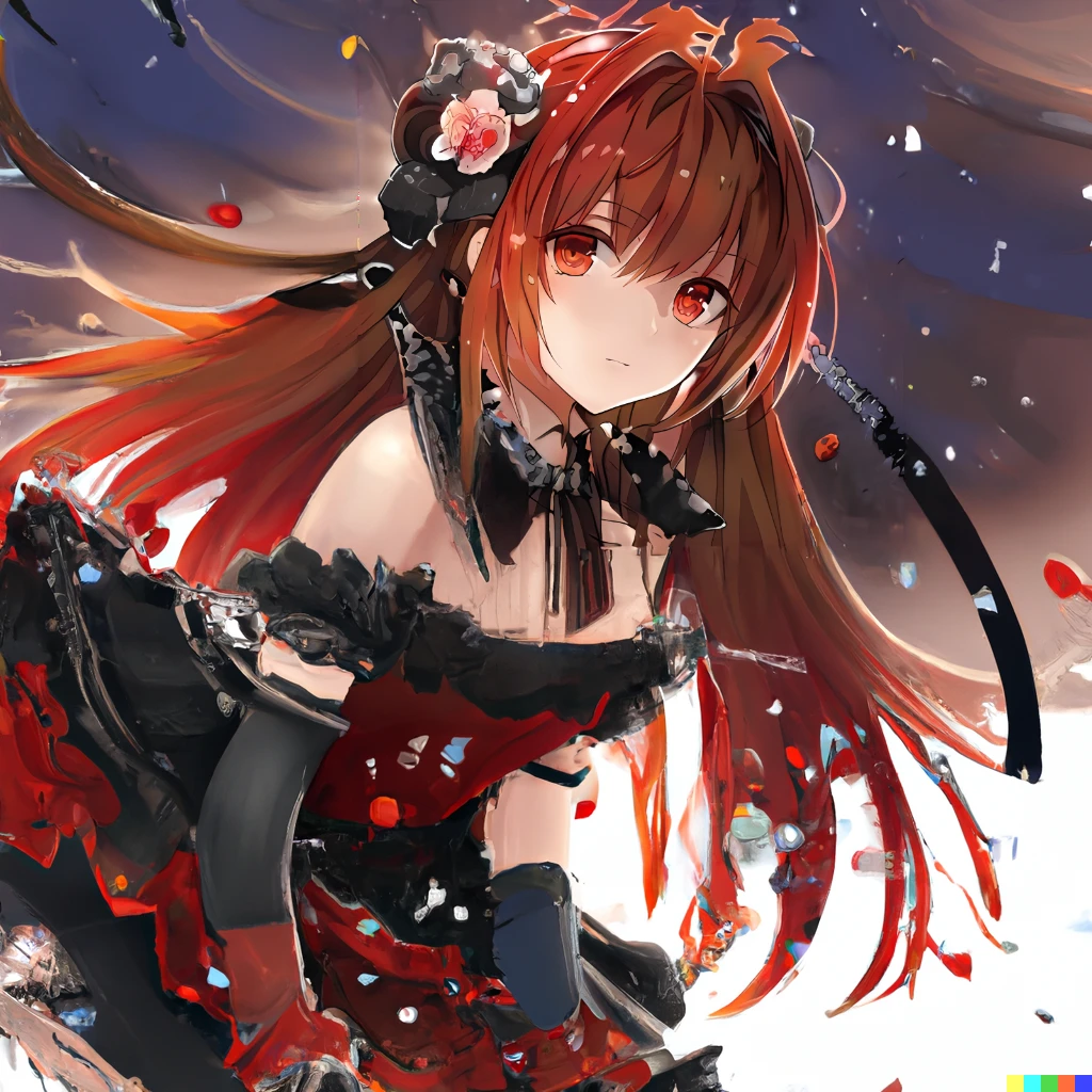 Anime Girl Wearing Black Dress Dall·e 2 Openart