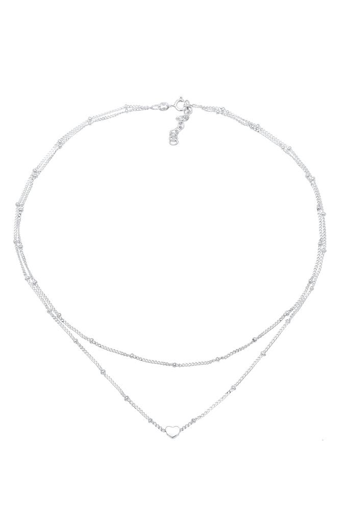 Kette Choker Layer Kugelkette Herz 925 Silber Silber Elli Günstig