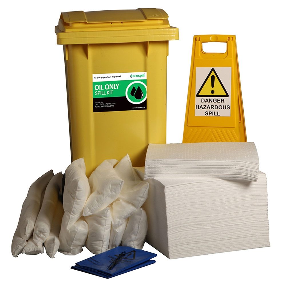 Ecospill Oil Only Spill Response Kit 2 Wheel Pe Bin 240 Litre Pf