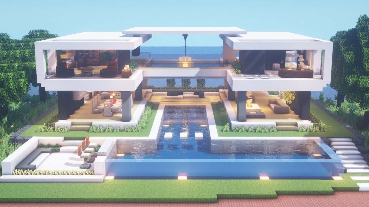 Minecraft Modern House Tutorial Step By Step