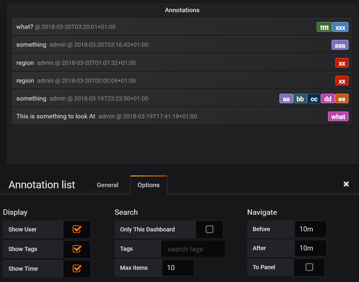 Annotation List Plugin For Grafana Grafana Labs