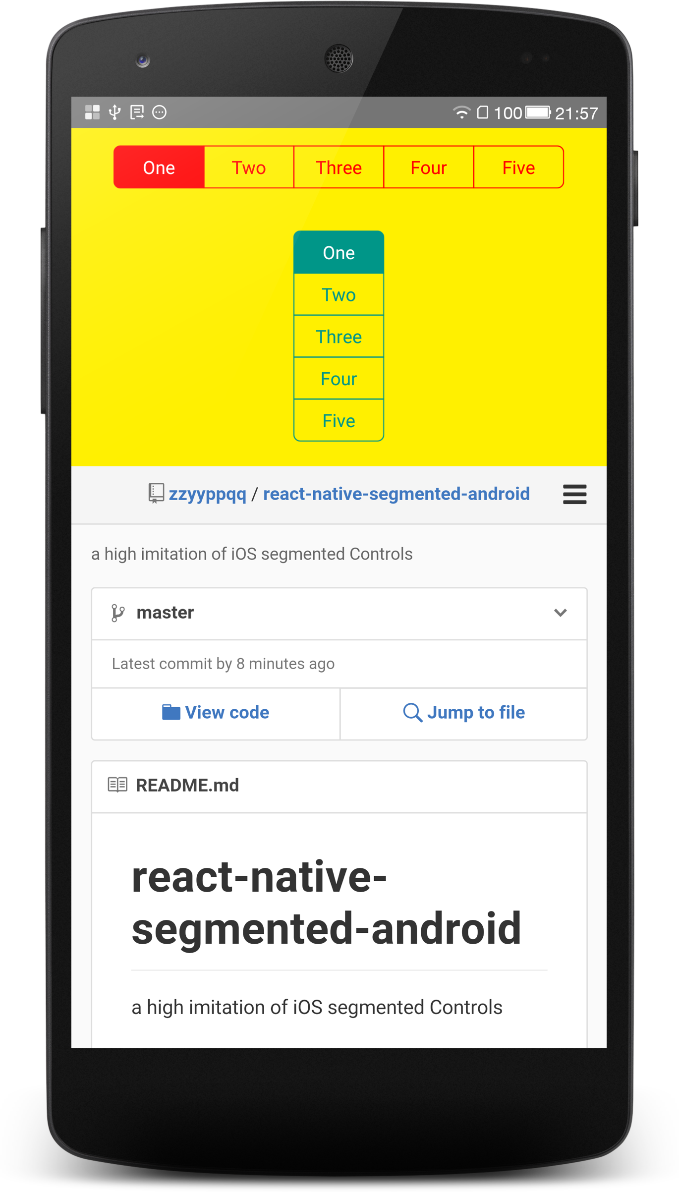 React Native Segmented Android Npm