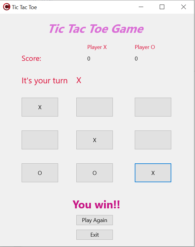 Github A7med3laagui C Tic Tac Toe Gui Tic Tac Toe Game Application