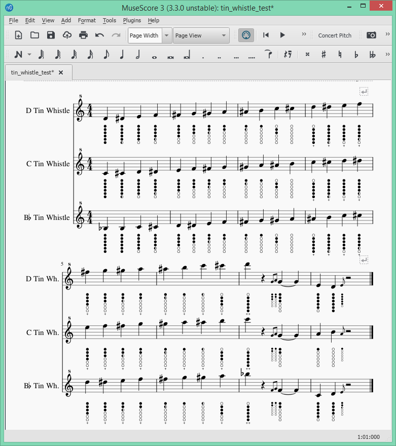 Tin Whistle Tablature Musescore