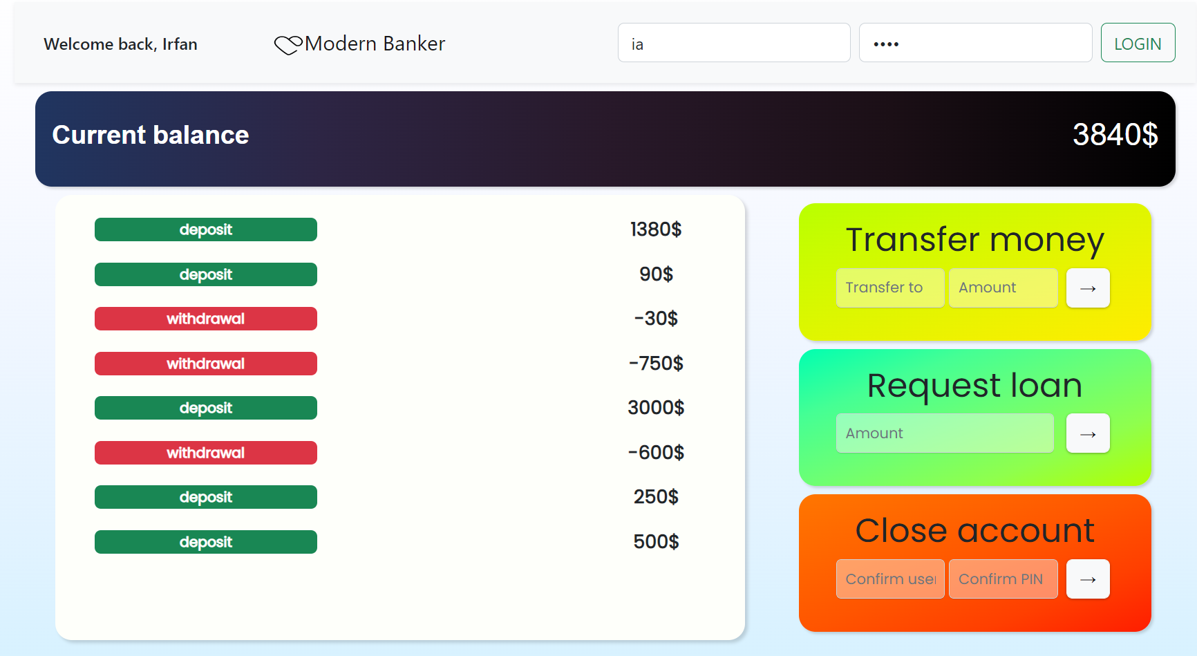 Github Irfanalamtmodern Banking Application A Basic Web Banking