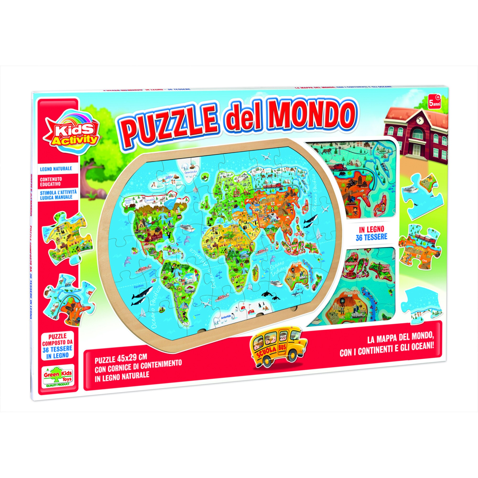 Puzzle Harta Lumii Rs Toys Din Lemn Emagro