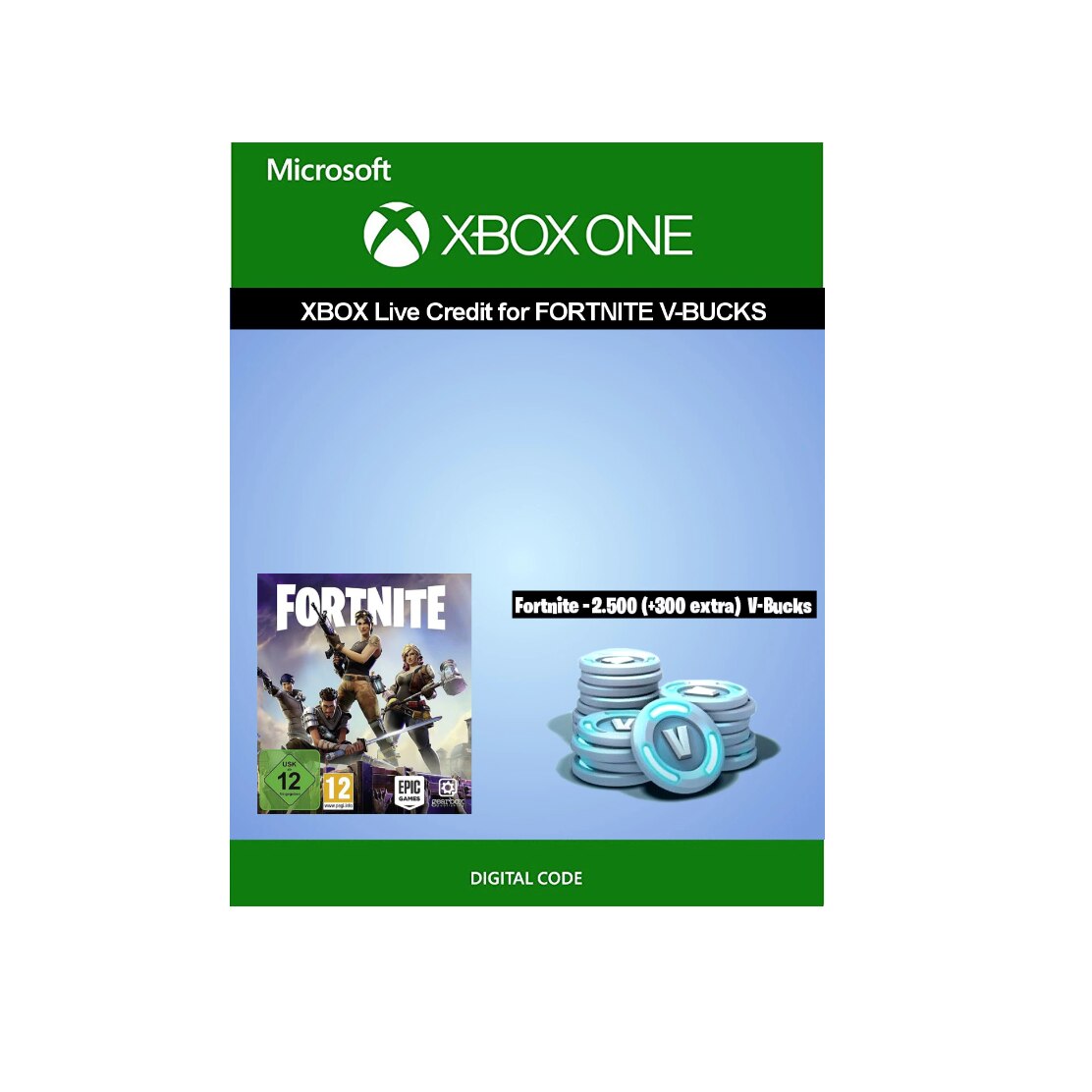 Кредит Fortnite 2500 300v Bucks Xbox One Emagbg