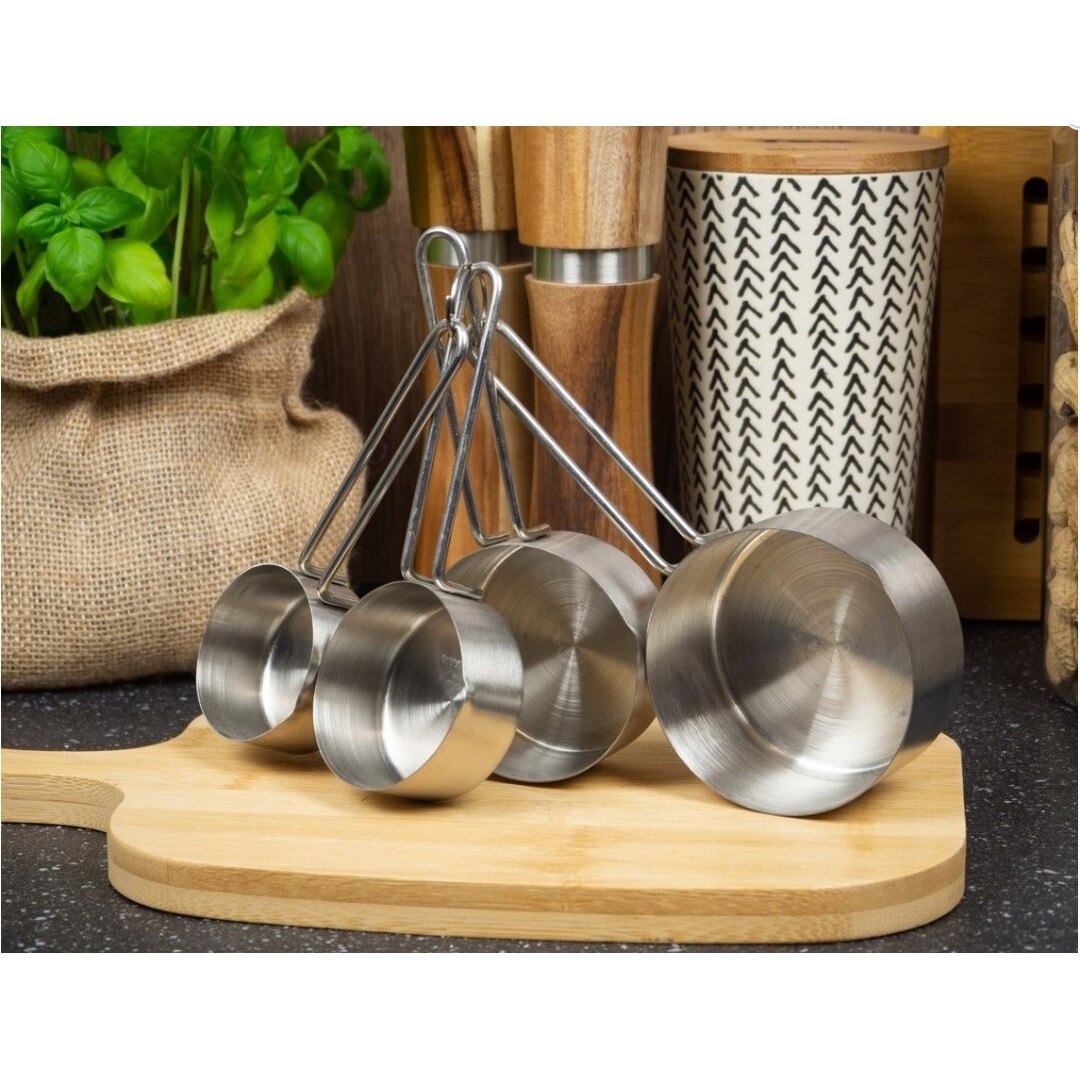 Set 4 Ustensile De Bucatarie Pentru Masurat Din Inox 60 80 125 250