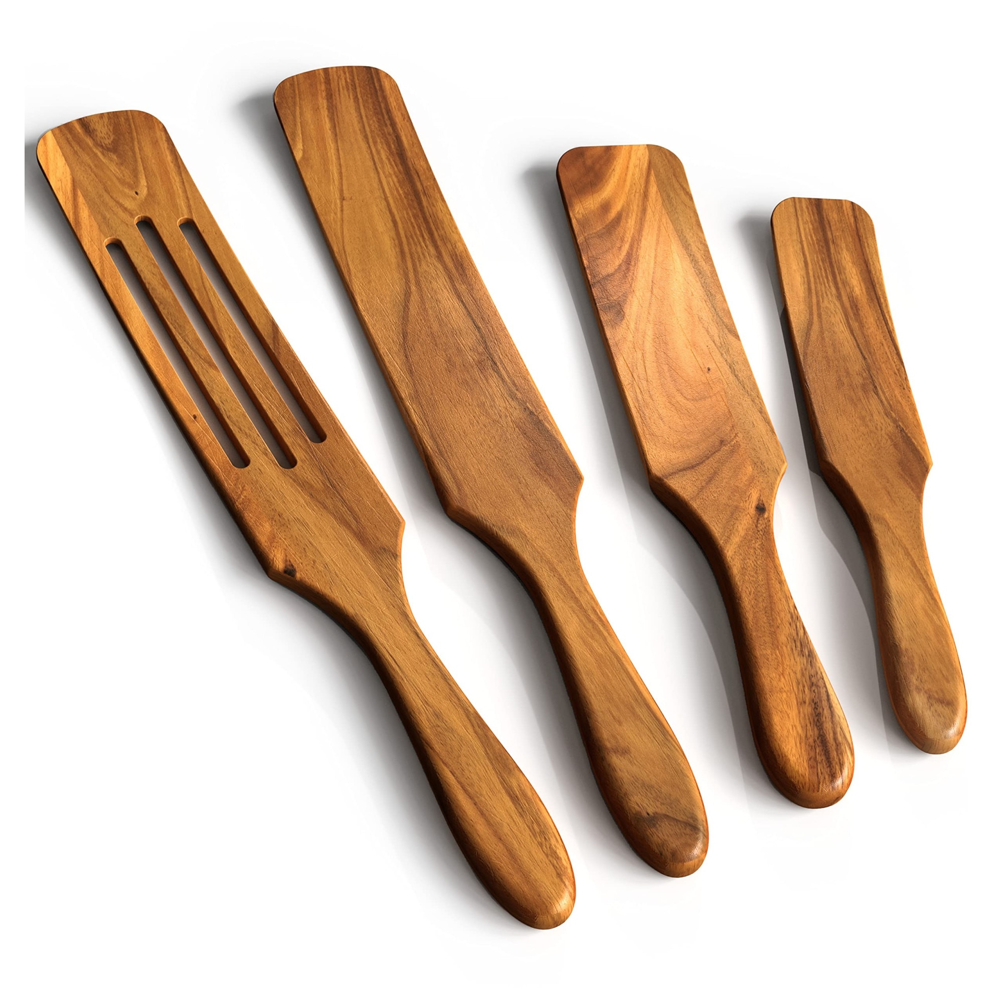 Set Ustensile De Bucatarie Din Lemn 4 Spatule Din Lemn De Tec Pentru