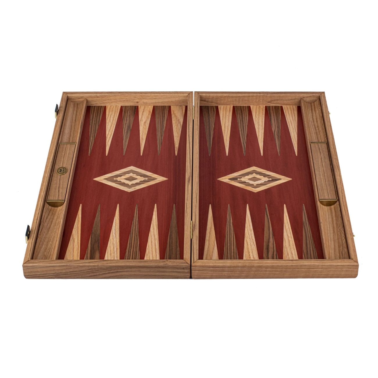 Set Joc Table Backgammon Stejar Rosu Cu Insertii Nuc Emagro