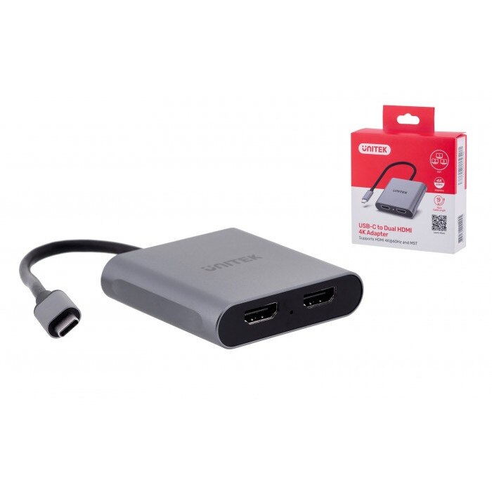 Adaptor Unitek Usb C2x Hdmi 4k 60hz Negru Emagro