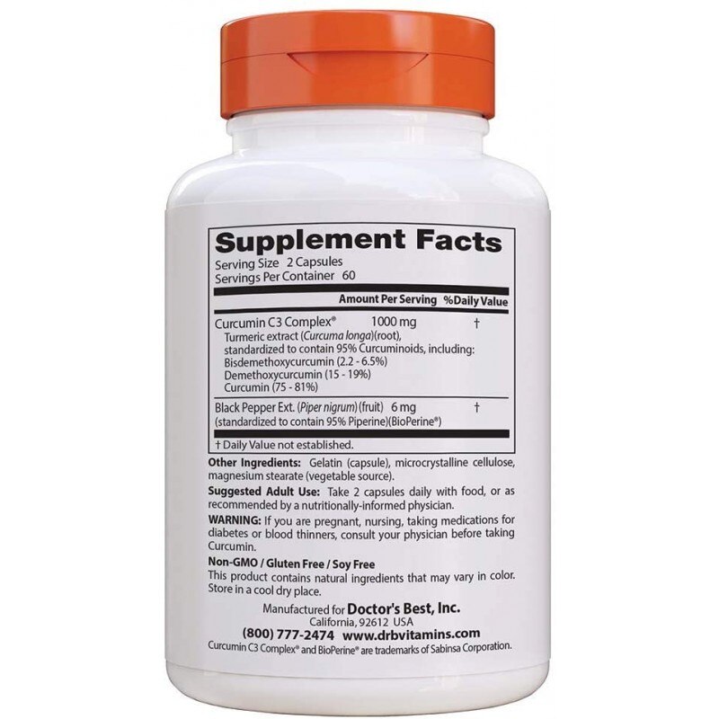 Doctors Best High Absorption Curcumin From Turmeric Root With C3