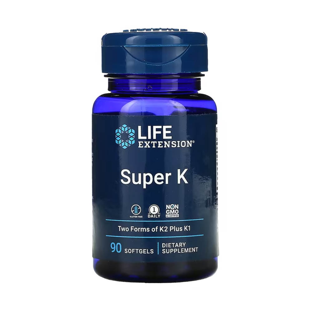 Super K Vitamin K1 K2 Life Extension 90 Softgels Emagro