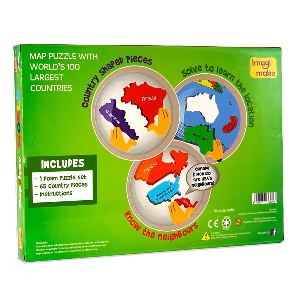 Puzzle Educativ Din Spuma Eva Harta Lumii Emagro