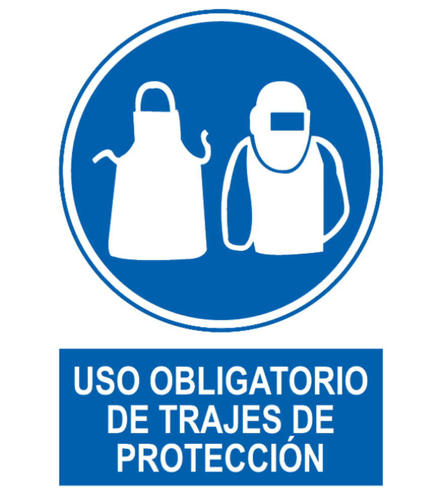 Señal Cartel De Uso Obligatorio De Trajes Protección Seguridad Ríos