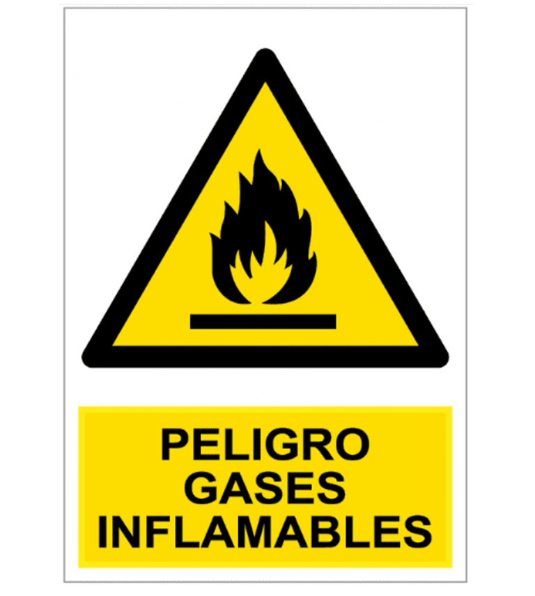 Señal Cartel De Peligro Gases Inflamables Serior