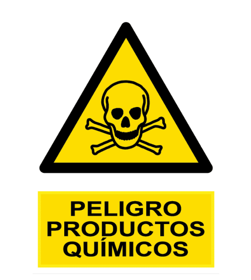 Señal Cartel De Peligro Productos Químicos Seguridad Ríos Y Ortiz Sl