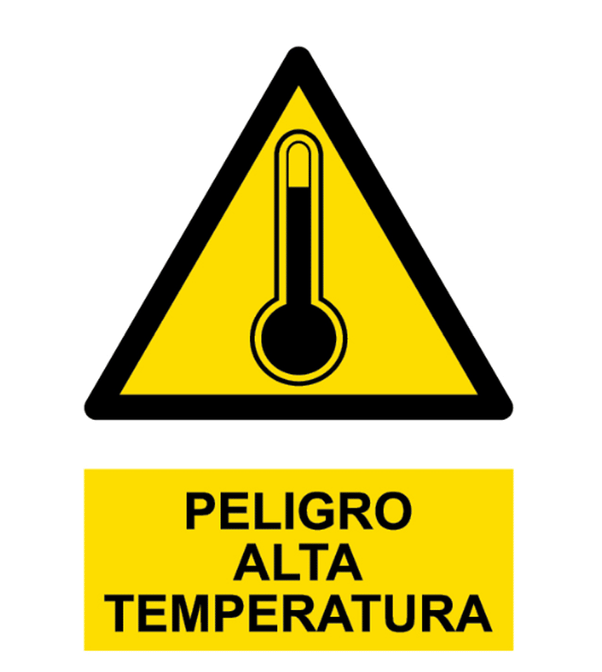 Señal Cartel De Peligro Alta Temperatura Seguridad Ríos Y Ortiz Sl