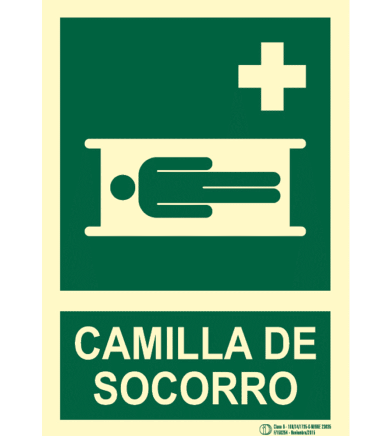 Señal Cartel Camilla De Socorro Clase B Serior