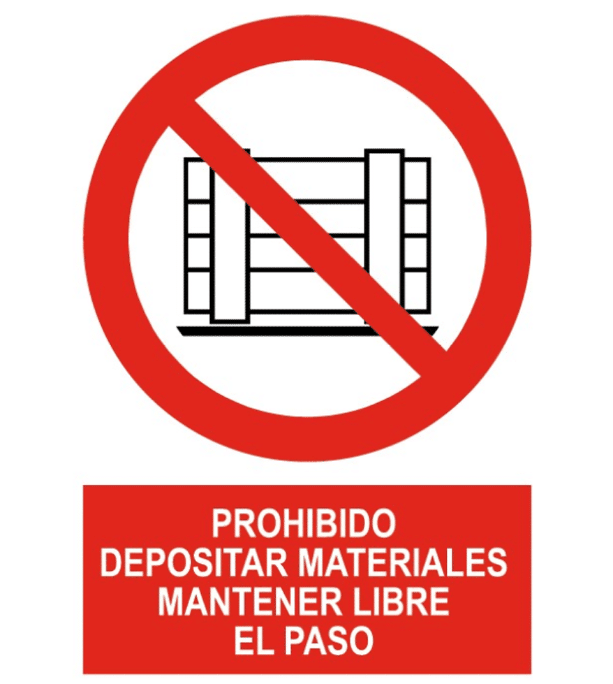 Señal De Prohibido Depositar Material Mantener Libre Paso Seguridad