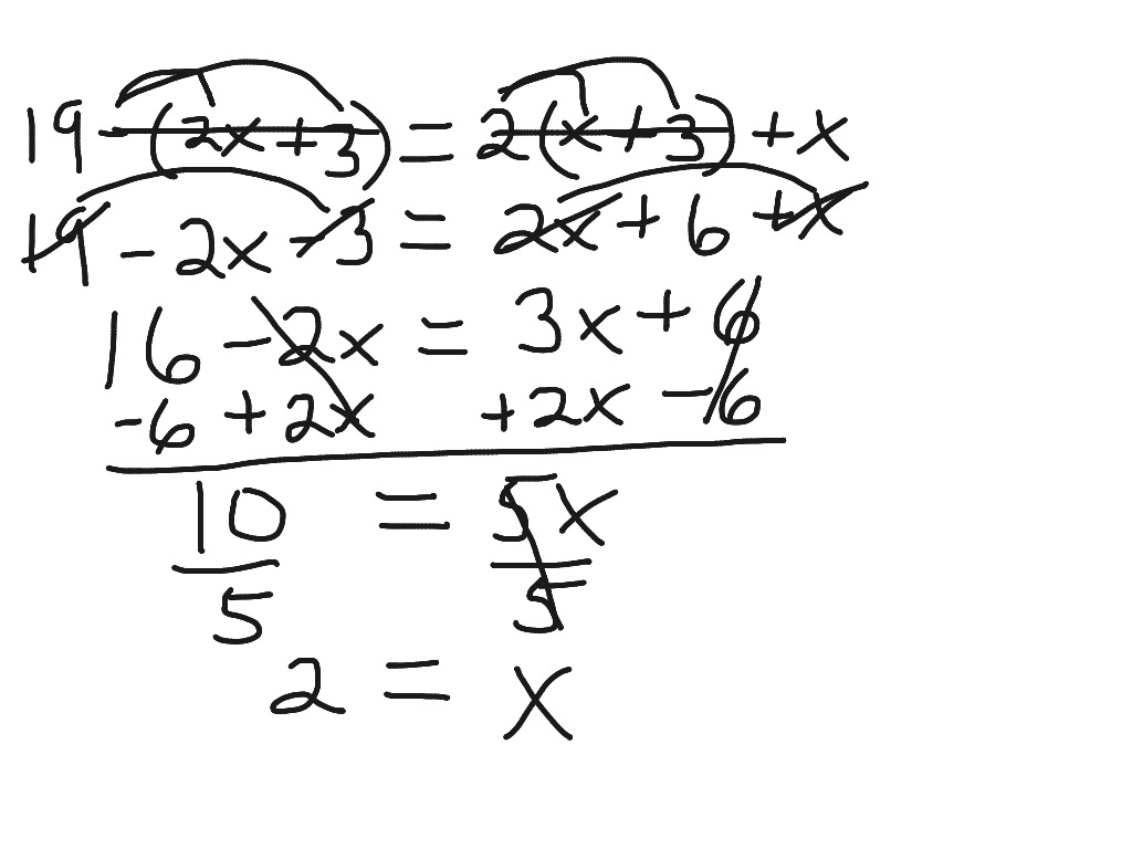 Solving A Multi Step Equation Math Algebra Showme