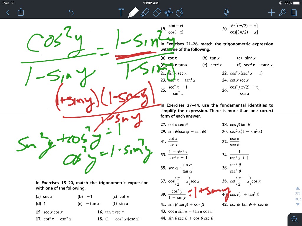 51 Simplifying Trigonometric Expressions Math Trigonometry