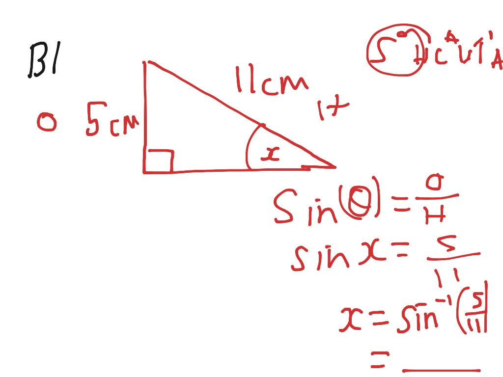 Trig Finding Missing Angles B1 Math Algebra 2 Showme