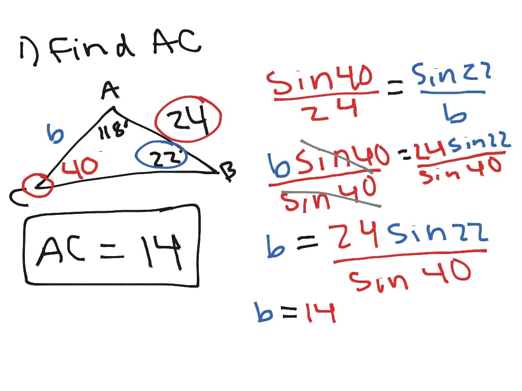 Law Of Sines Math Trigonometry Trig Triangles Showme