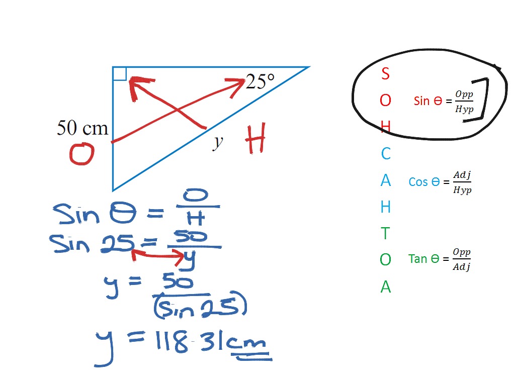 Trigonometry Finding A Side Pronumeral On The Bottom Math