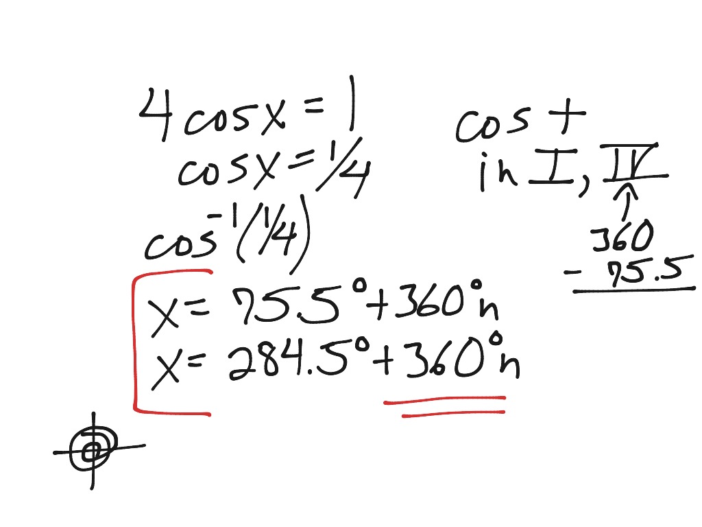 Solving Trig Equations Pt 2 Math Algebra 2 Trigonometry Showme