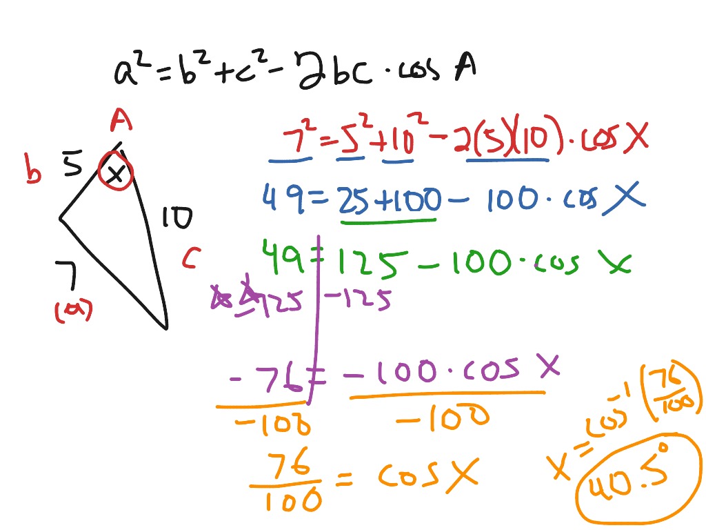 Law Of Cosine Math Showme