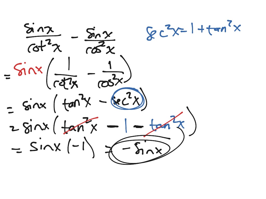 Simplifying Trig Expressions Math Precalculus Trigonometry Showme