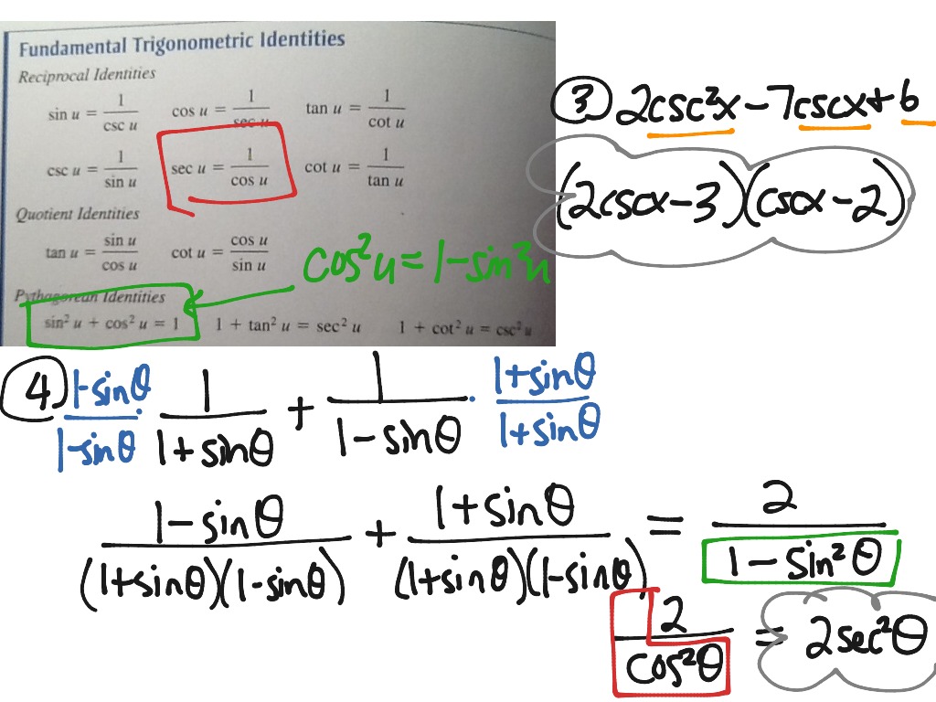 Basic Trig Identities Simplifying Expressions Take 2 Math