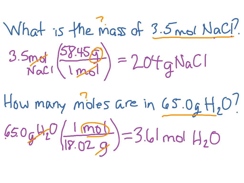 Converting Between Mass And Moles Science Chemistry Stoichiometry